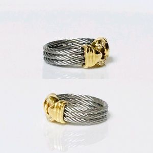 Charriol | Jewelry | Charriol Three Row Cable Diamond Nautical Ring ...